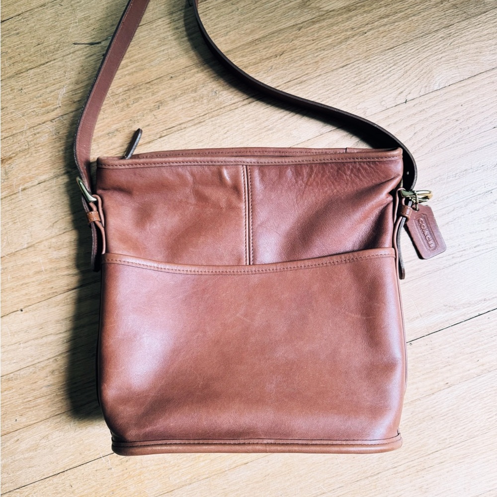 Retro Coach Leather Shoulder Bag - Gem